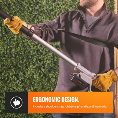 VonHaus Cordless Pole Chainsaw 40V Handheld Electric Chainsaw w Battery Charger Harness Telescopic Foam Grip Rotary