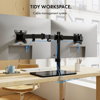 VonHaus Dual Monitor Stand Desk Mount for 13-32 Inch Screens - Wide ...