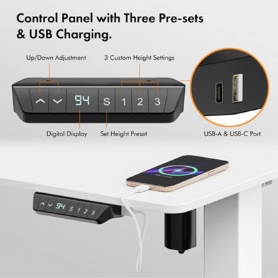Standing desk with usb ports store