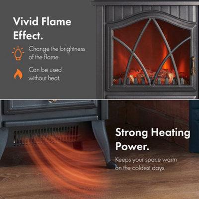 VonHaus Electric Stove Heater 1800W, Indoor Log Wood Burner Burning ...