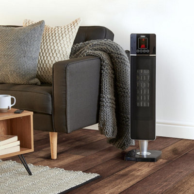 VonHaus Electric Tower Fan Heater, Ceramic PTC, Oscillating, Remote ...