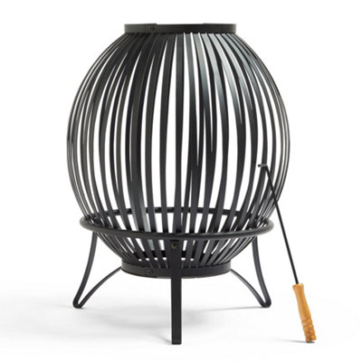 VonHaus Fire Pit Basket, Spherical Ball/Globe Shaped Firepit with Fire ...