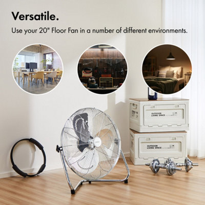 VonHaus Floor Fan 20 Inch, Portable Electric Cooling Fan for Any Space ...