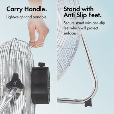 VonHaus Floor Fan 20 Inch, Portable Electric Cooling Fan for Any Space ...