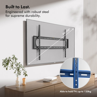 VonHaus Flush TV Bracket for 60-120" Screens, Ultra-Slim Wall Mount w ...