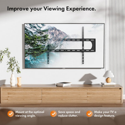 VonHaus Flush TV Bracket for 60-120" Screens, Ultra-Slim Wall Mount w ...
