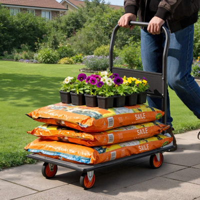VONHAUS FOLDING PLATFORM TROLLEY 150KG CAPACITY, MULTI-FUNCTIONAL HEAVY ...