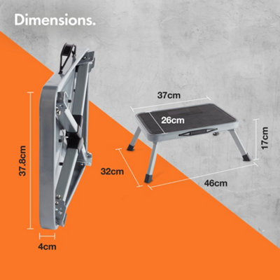 VonHaus Folding Step Easy to Store Foldable Caravan Steps Anti Slip One Step Stool Caravan Steps