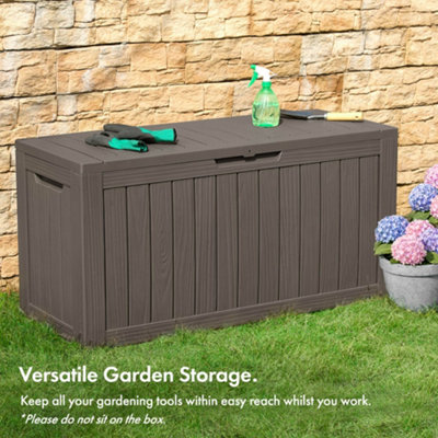 VonHaus Garden Storage Box 270L, Outdoor Utility Chest, Weatherproof ...