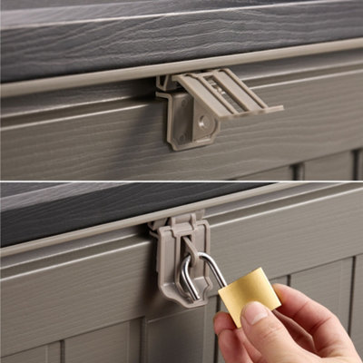 VonHaus Garden Storage Box 270L, Outdoor Utility Chest, Weatherproof ...