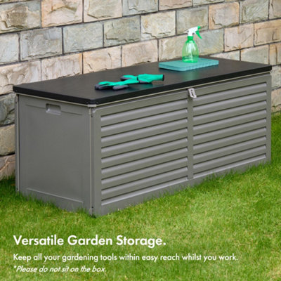 VonHaus Garden Storage Box 390L, Outdoor Utility Chest, Weatherproof ...