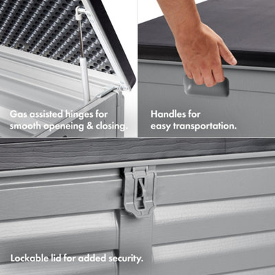 VonHaus Garden Storage Box 390L, Outdoor Utility Chest, Weatherproof ...