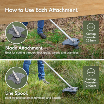 VonHaus Grass Trimmer & Brush Cutter Cordless 2 in 1, Electric Edger ...