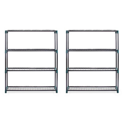 VonHaus Greenhouse Staging Unit, 4 Tier Steel Shelving for Greenhouse ...