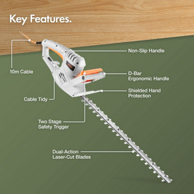 VonHaus Hedge Trimmer 550W, Electric Lightweight Cutter for Hedges ...