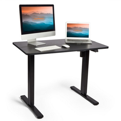 VonHaus Height Adjustable Electric Sit Stand Desk Black Electronic Sit Stand Desk for Computer Home Office 100 x 60 cm Desktop