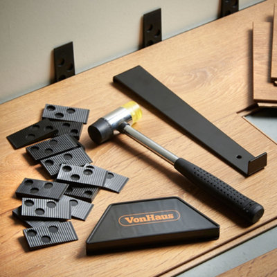 VonHaus Laminate Flooring Tools Laminate Floor Fitting Kit with 30 Laminate Floor Spacers Mallet Wedge