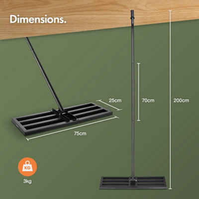 VonHaus Lawn Levelling Rake 2M, Leveller for Grass, Gardens, Farm Land ...