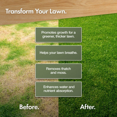 VonHaus Lawn Scarifier Aerator Rake Cordless, 40V Battery 2x 20V, Dual ...