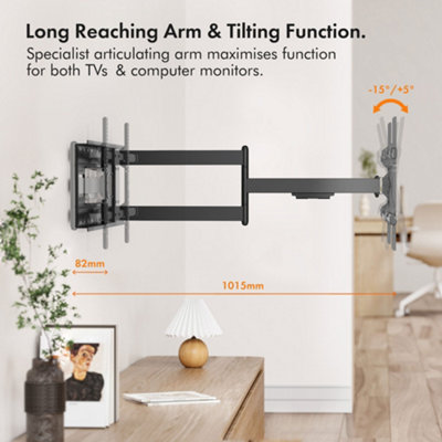 VonHaus Long Reach TV Wall Bracket for 40-80" Screens, Articualting TV ...