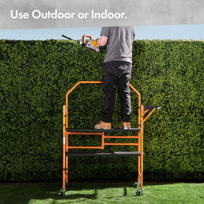 VonHaus Mobile Work Platform, Portable Scaffold Platform, Wheels for ...