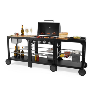 VonHaus Modular Outdoor Kitchen, Interlocking Garden Cooking Station ...