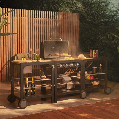 VonHaus Modular Outdoor Kitchen, Interlocking Garden Cooking Station ...