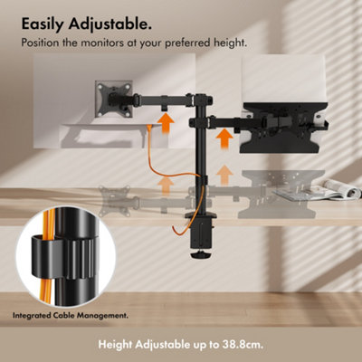 VonHaus Monitor Arm Mount with Laptop Tray for 13-32 inch Screen - Full ...