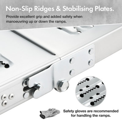 VonHaus Motorbike Ramp Portable - 400kg Max Weight, 200kg Per Ramp ...