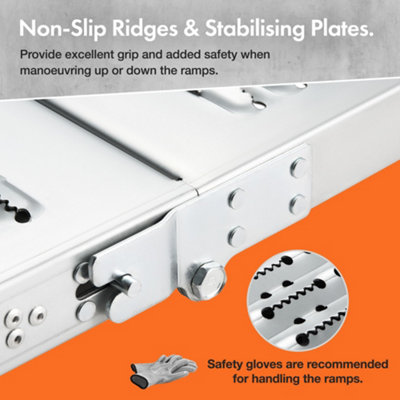 VonHaus Motorbike Ramp Portable - 400kg Max Weight, 200kg Per Ramp ...