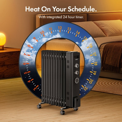 VonHaus Oil Filled Radiator 11 Fin, Oil Heater Portable Electric Free ...