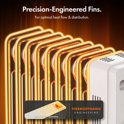 VonHaus Oil Filled Radiator 9 Fin, Oil Heater Portable Electric Free ...