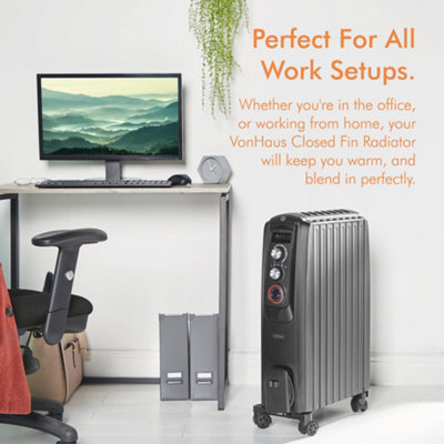 VonHaus Oil Filled Radiator Closed Fin, Electric Radiator ...