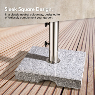 VonHaus Parasol Base 22kg, Heavy Duty Umbrella Stand with 3 Pole ...