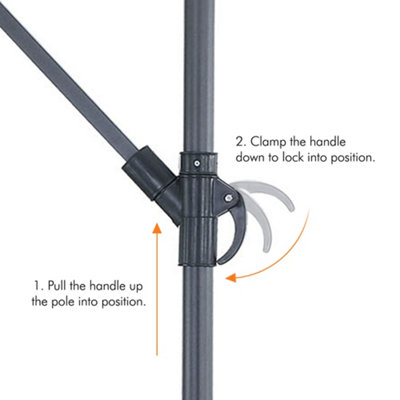 VonHaus Parasol Set w/ 3M Cantilever Banana Umbrella, Parasol Base ...