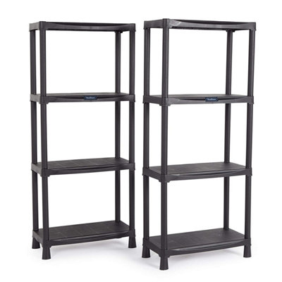VonHaus Plastic Shelving Unit, 4-Tier Lightweight Plastic Shelving Unit ...