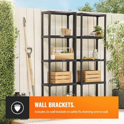 VonHaus Plastic Shelving Unit, 5-Tier Lightweight Plastic Shelving Unit ...