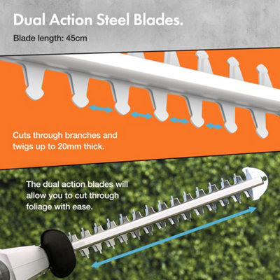 VonHaus Pole Hedge Trimmer 2 in 1 Extendable Telescopic Hedge Cutter ...