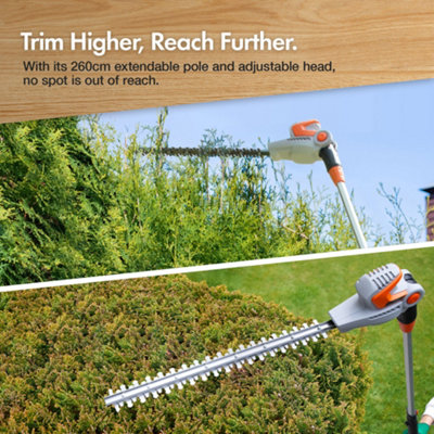 VonHaus Pole Hedge Trimmer Corded, Long Reach Telescopic Extendable ...
