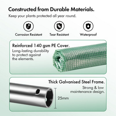 Heavy Duty Greenhouse Frames VonHaus Polytunnel Greenhouse 3x2m, Heavy