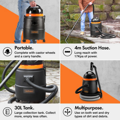 VonHaus Pond Vacuum Cleaner 1400W, Wet and Dry Garden Fish Pond Vac ...