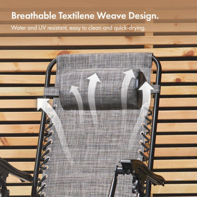 Vonhaus set of 2 premium heavy duty textoline zero gravity chair store