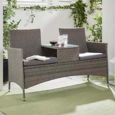 Garden love seat rattan store