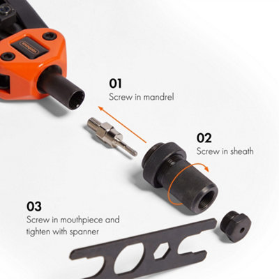 VonHaus Rivet Nut Gun - Rivnut Tool - Hand Riveter Pliers Set - 7 ...
