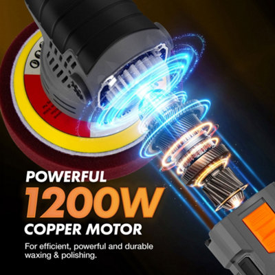 VonHaus Rotary Polisher and Sanding Car Buffer Machine, Variable 6 Speed 800-3600 RPM