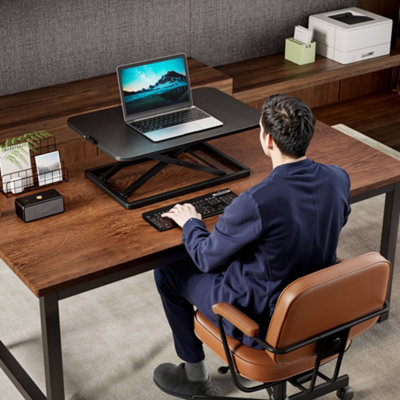 VonHaus Sit Stand Desk, Height Adjustable, Desk Riser-Spring Assisted ...