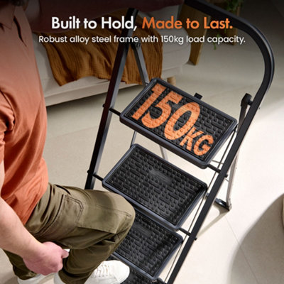 VonHaus Step Ladder 4 Step, Step Ladders for DIY & Gardening Projects ...