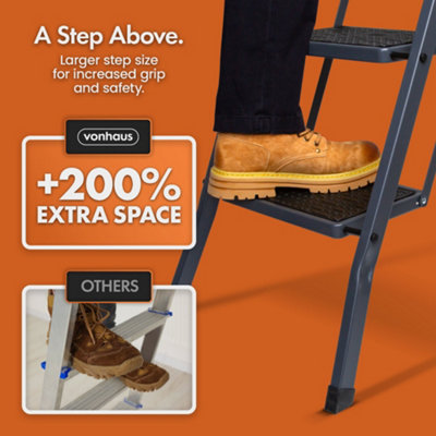 VonHaus Step Ladder 4 Step, Step Ladders for DIY & Gardening Projects ...