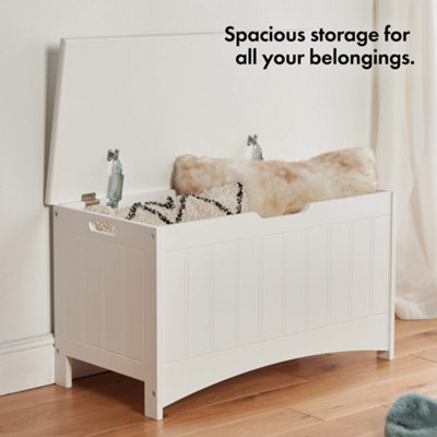 VonHaus Storage Chest - White Toy Box Storage Unit - Storage Bench w ...
