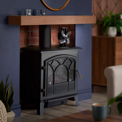 VonHaus Stove Fan 4 Blades, Log Burner Fire Fan for Wood Burning Stoves ...
